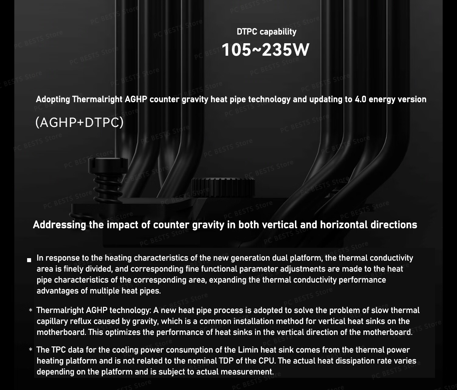 Thermalright AS120 EVO DARK Radiator 4 Heatpipe Air-cooled AGHP4.0 CPU ...
