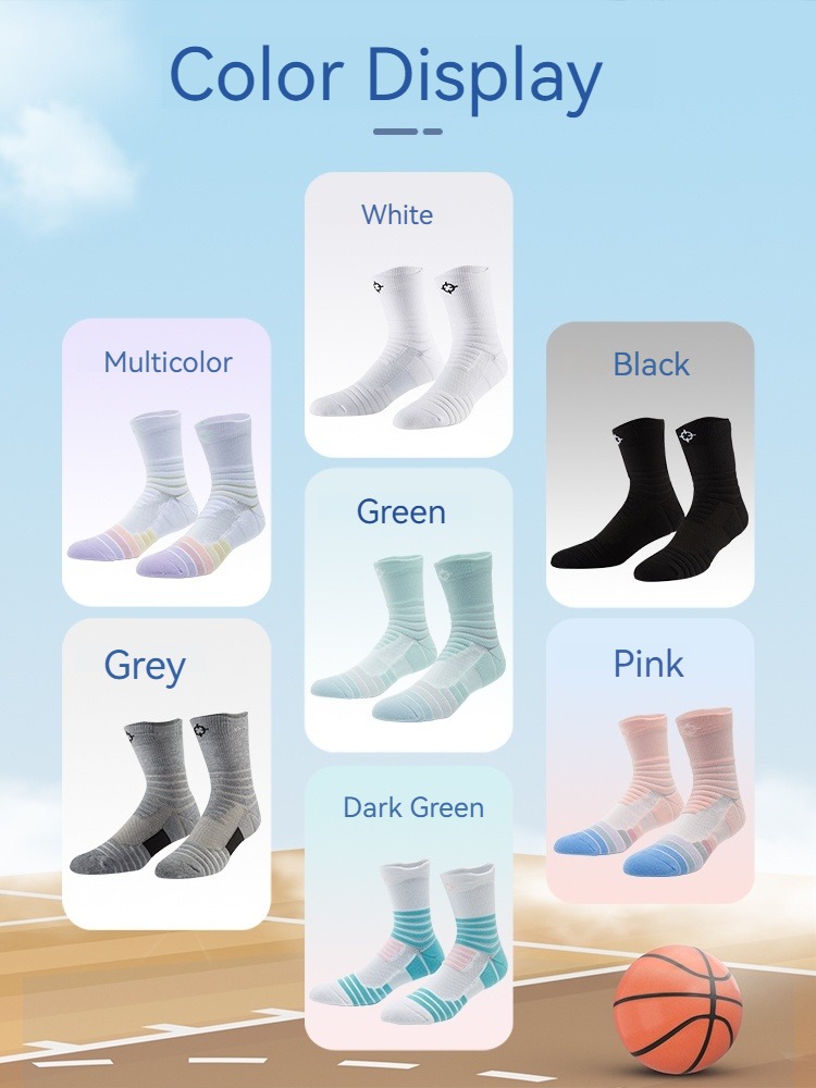 RIGORER Basketball Socks For Men Non-slip Mid Cut Breathable Men's ...
