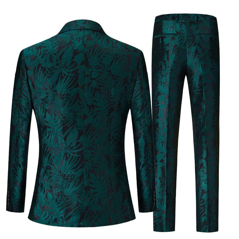 men's green lift men's suit double-breasted men's studio host suit ...