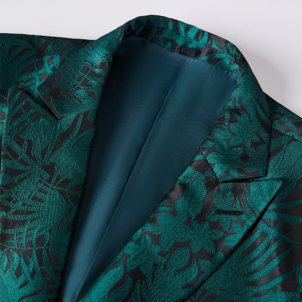 men's green lift men's suit double-breasted men's studio host suit ...