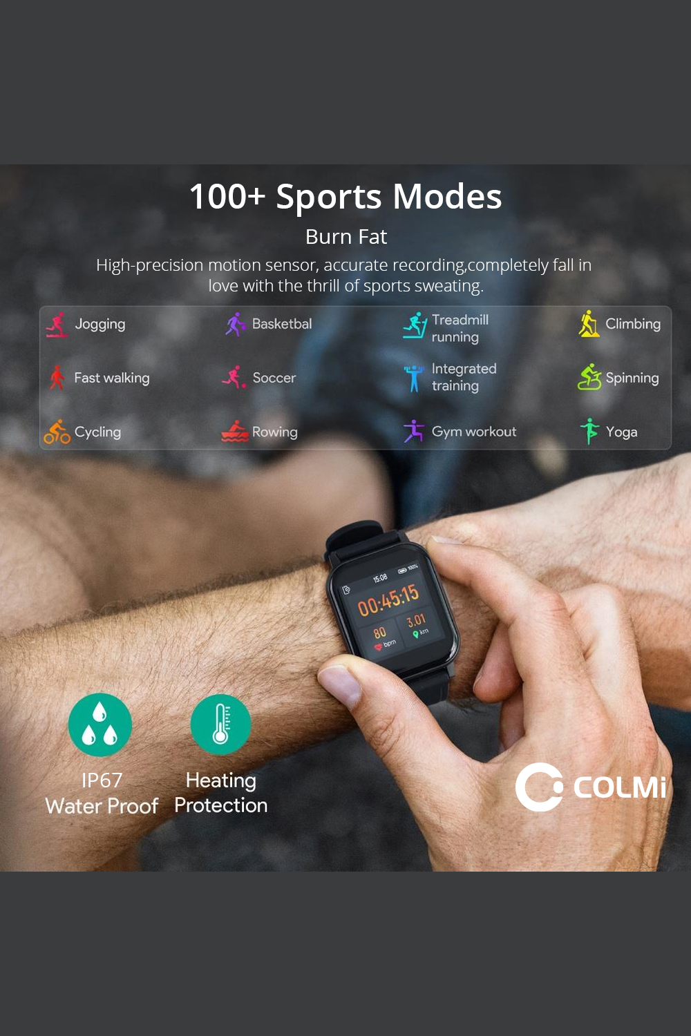 COLMI P20 PLUS Smart Watch Calculator Bluetooth Calling IP68 Waterproof ...