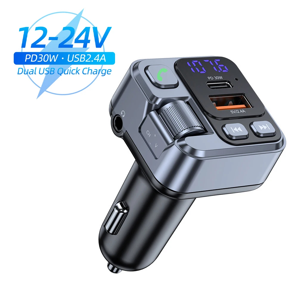 (Local Seller) 30W PD USB Type C Fast Charging Car Charger Bluetooth 5. ...