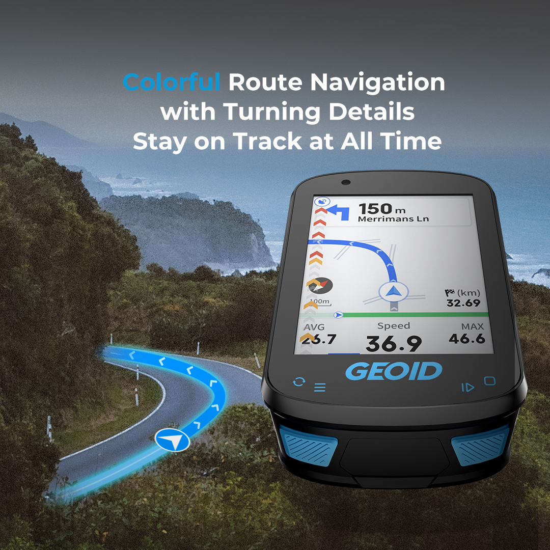 Geoid CC600 Colorful GPS Bike Computer Smart Navigation Waterproof Wireless Computer Speedometer ...
