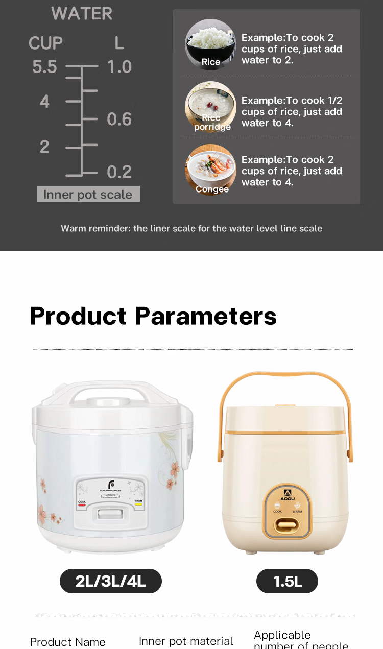 YKEAA rice cooker 1.5L/2L/3L/4L Large capacity micromatic multi-purpose ...