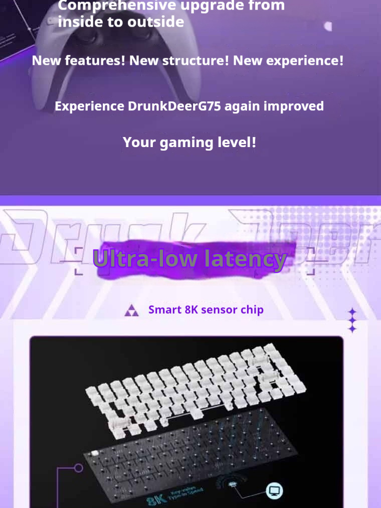 DrunkDeer G75 wired adjustable key travel magnetic switch gaming ...