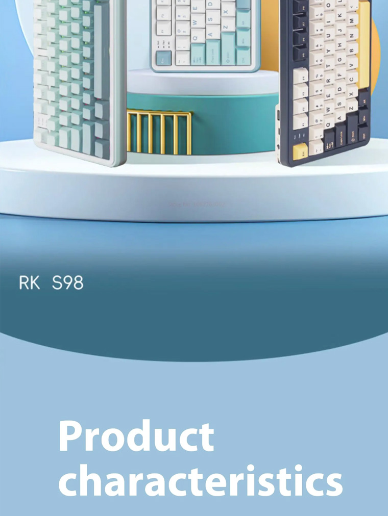 RK S98 three mode wireless customized mechanical keyboard, TFT color ...