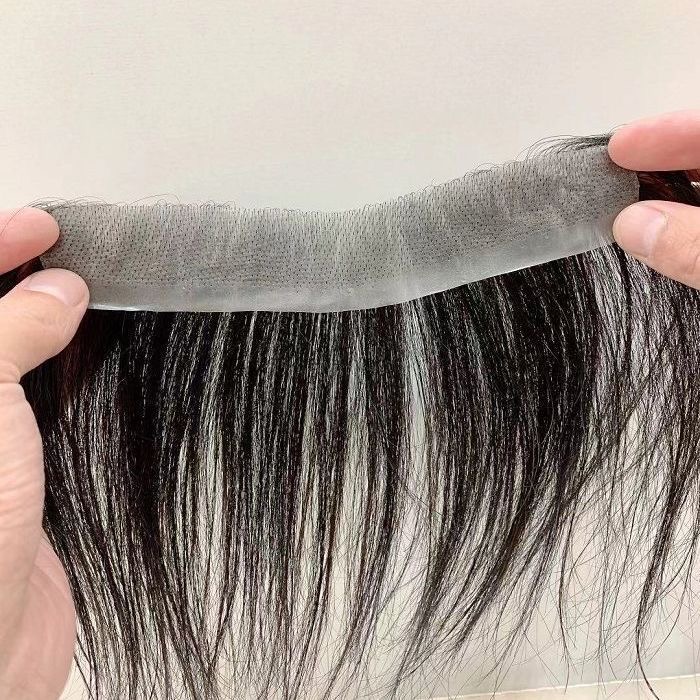Hairline fake patch Men's and women's all-real hair wig piece Forehead ...
