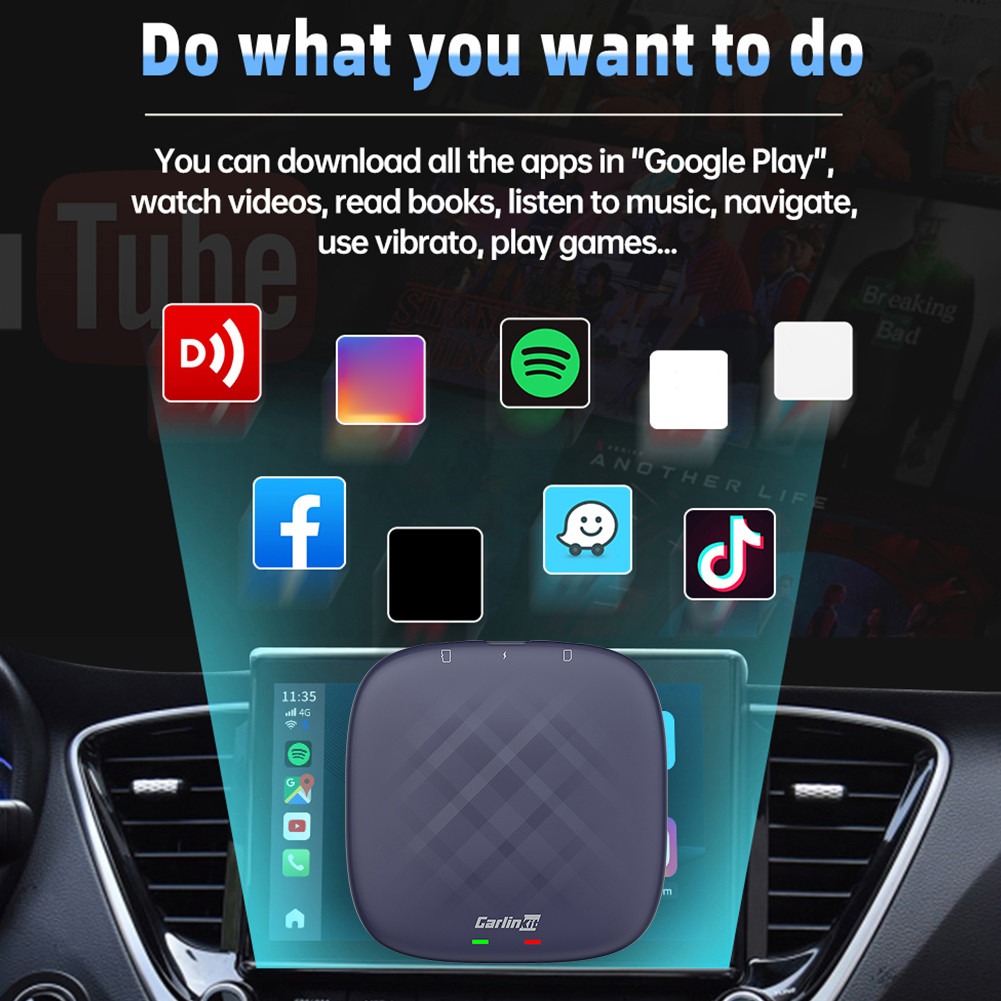 Carlinkit CarPlay Ai TV Box Plus Android13 8+128GB QCM 8-Core 665 6125 Wireless CarPlay Android ...