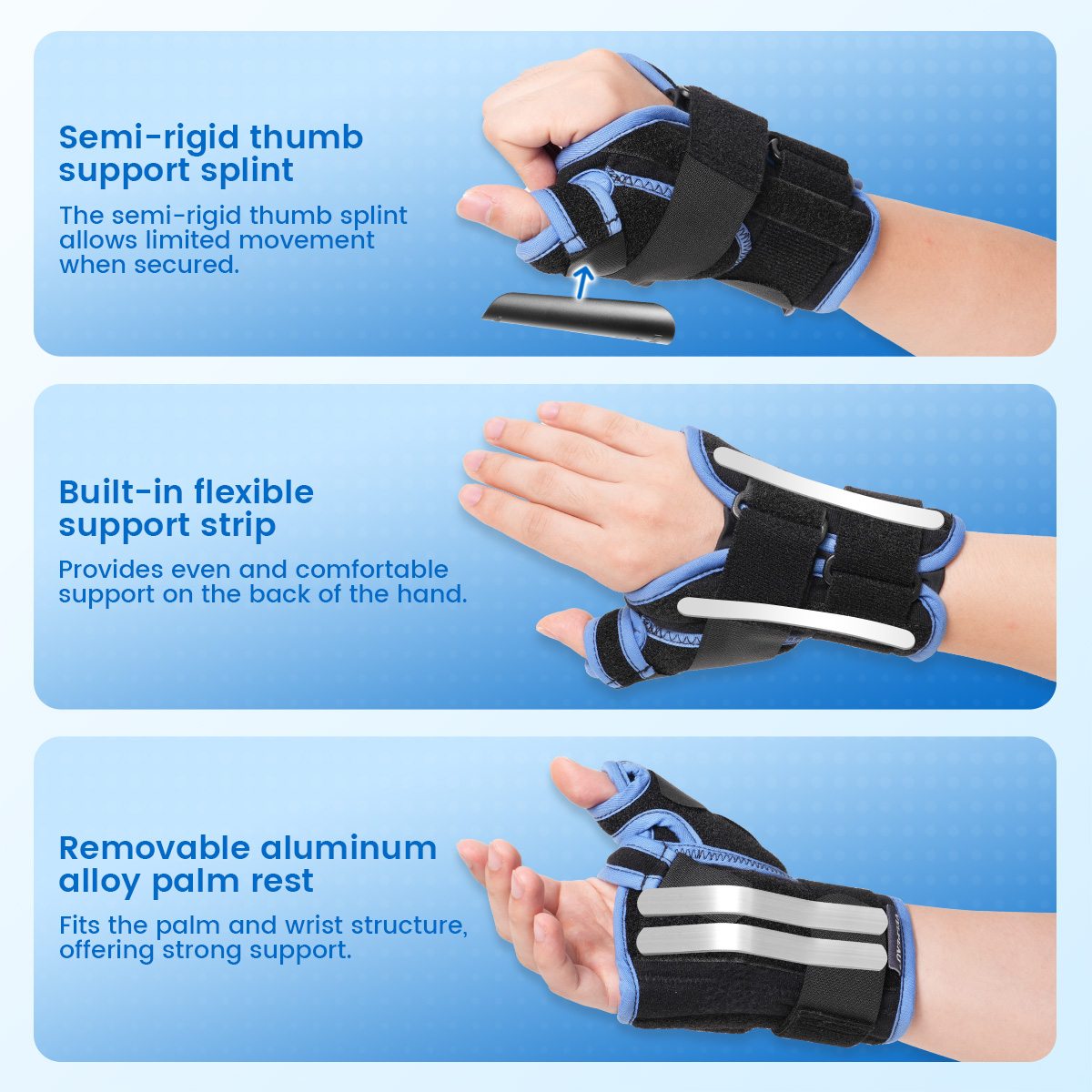 VELPEAU Wrist Brace with Thumb Spica Splint for De Quervain's ...