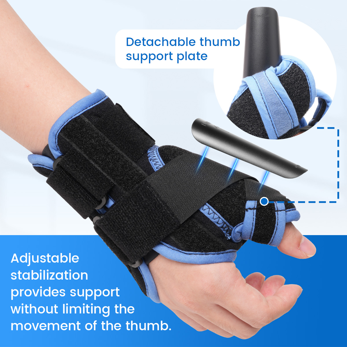 VELPEAU Wrist Brace with Thumb Spica Splint for De Quervain's ...