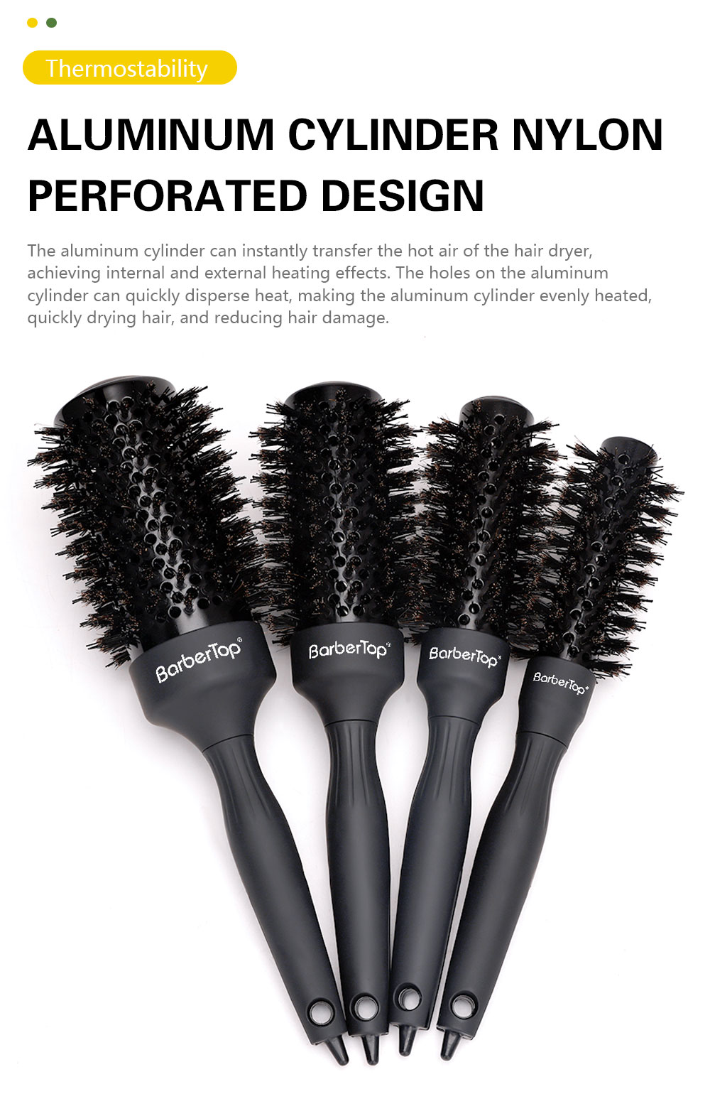 In stock# Salon hairdressing boar bristle roller comb professional ...