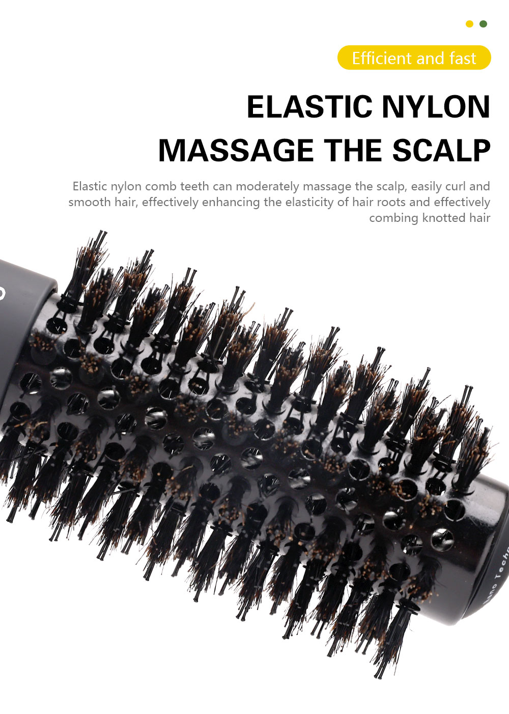 In stock# Salon hairdressing boar bristle roller comb professional ...