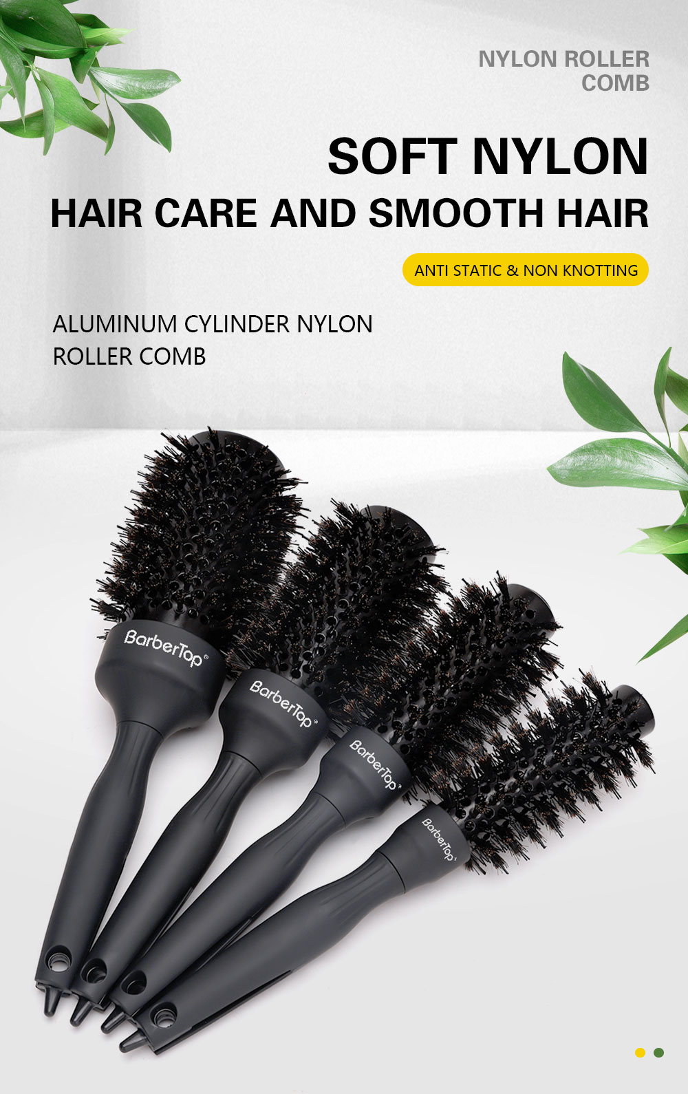 In stock# Salon hairdressing boar bristle roller comb professional ...