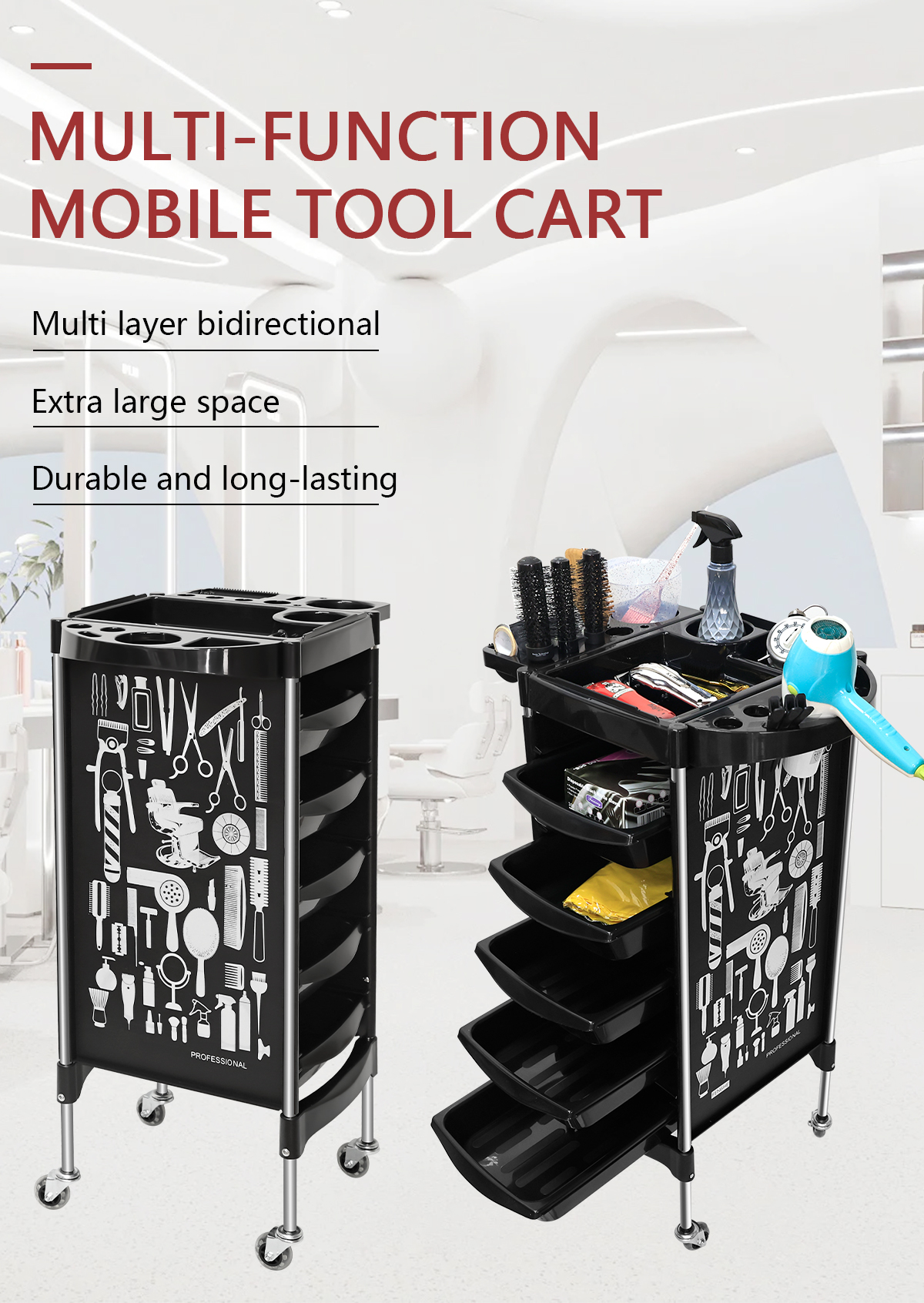 In stock# Salon hairdressing tool cart barber shop beauty makeup ...