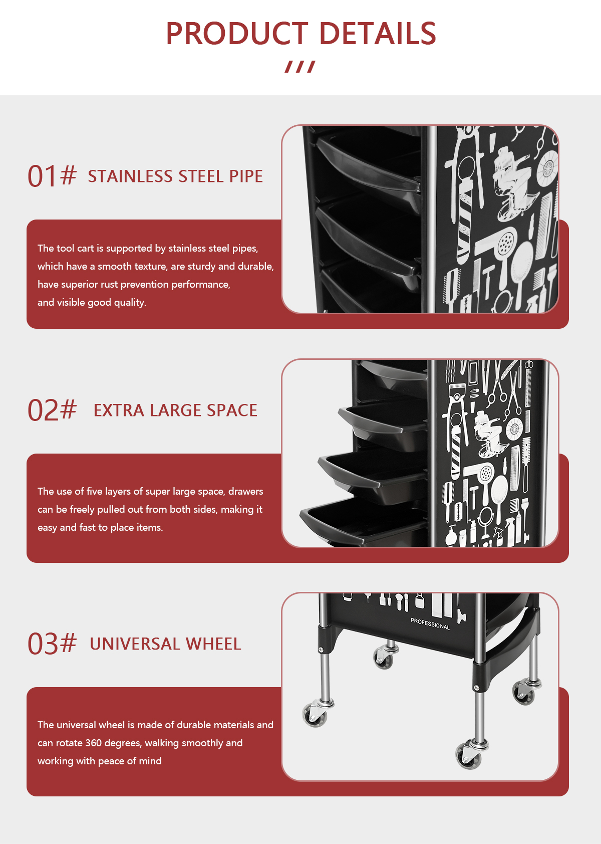 In stock# Salon hairdressing tool cart barber shop beauty makeup ...