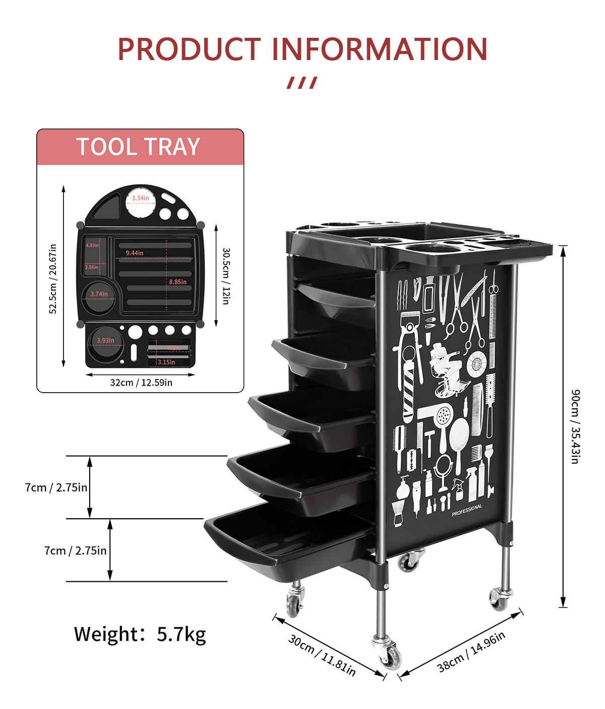 In stock# Salon hairdressing tool cart barber shop beauty makeup ...