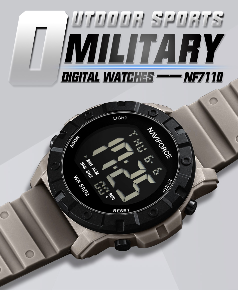 NAVIFORCE 7110 Electronic Screen With Chronograph Waterproof Luminous ...