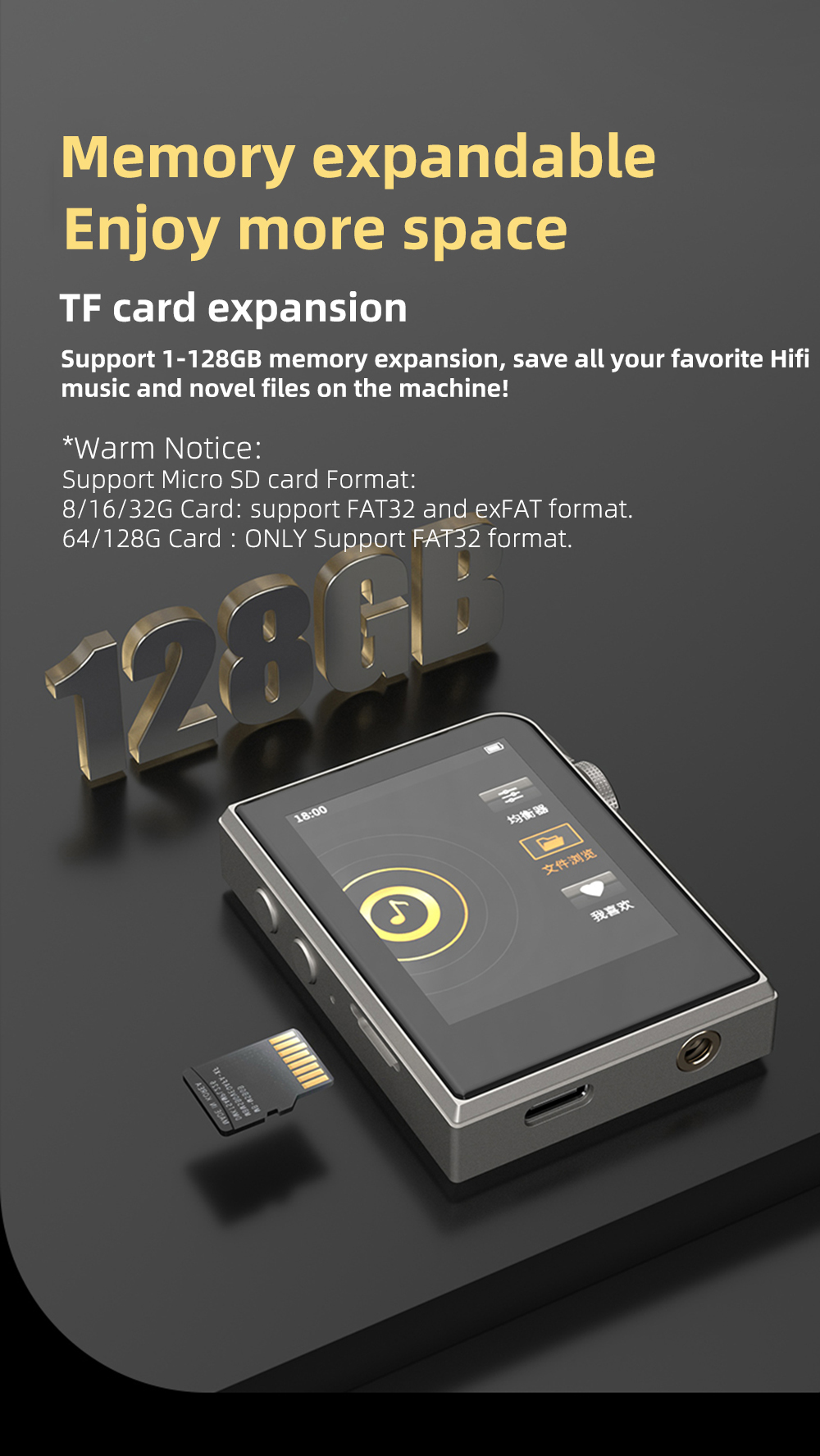 FAAEAL RUIZU A58 Bluetooth Music Player With Built-in 16G Memory ...