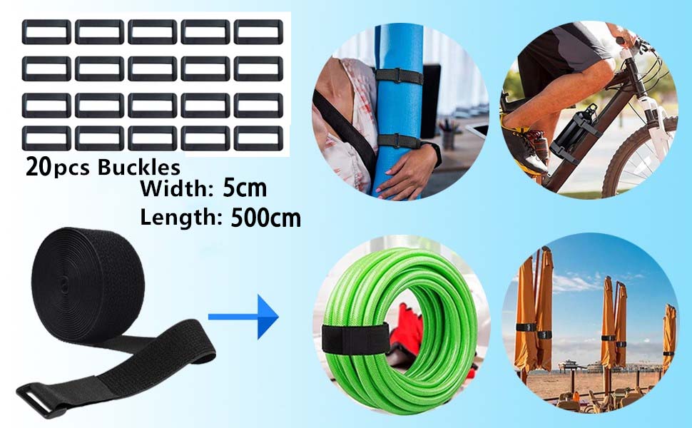 Adjustable Cable Straps, Black Reusable Fastening Cable Ties, Hook and ...