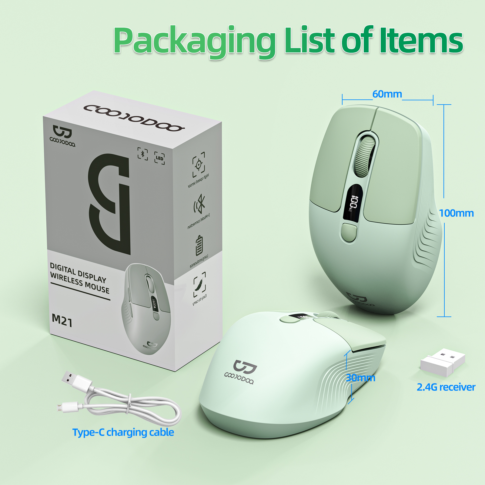 GOOJODOQ Ergonomic Mouse Wireless for laptop Bluetooth Rechargeable ...