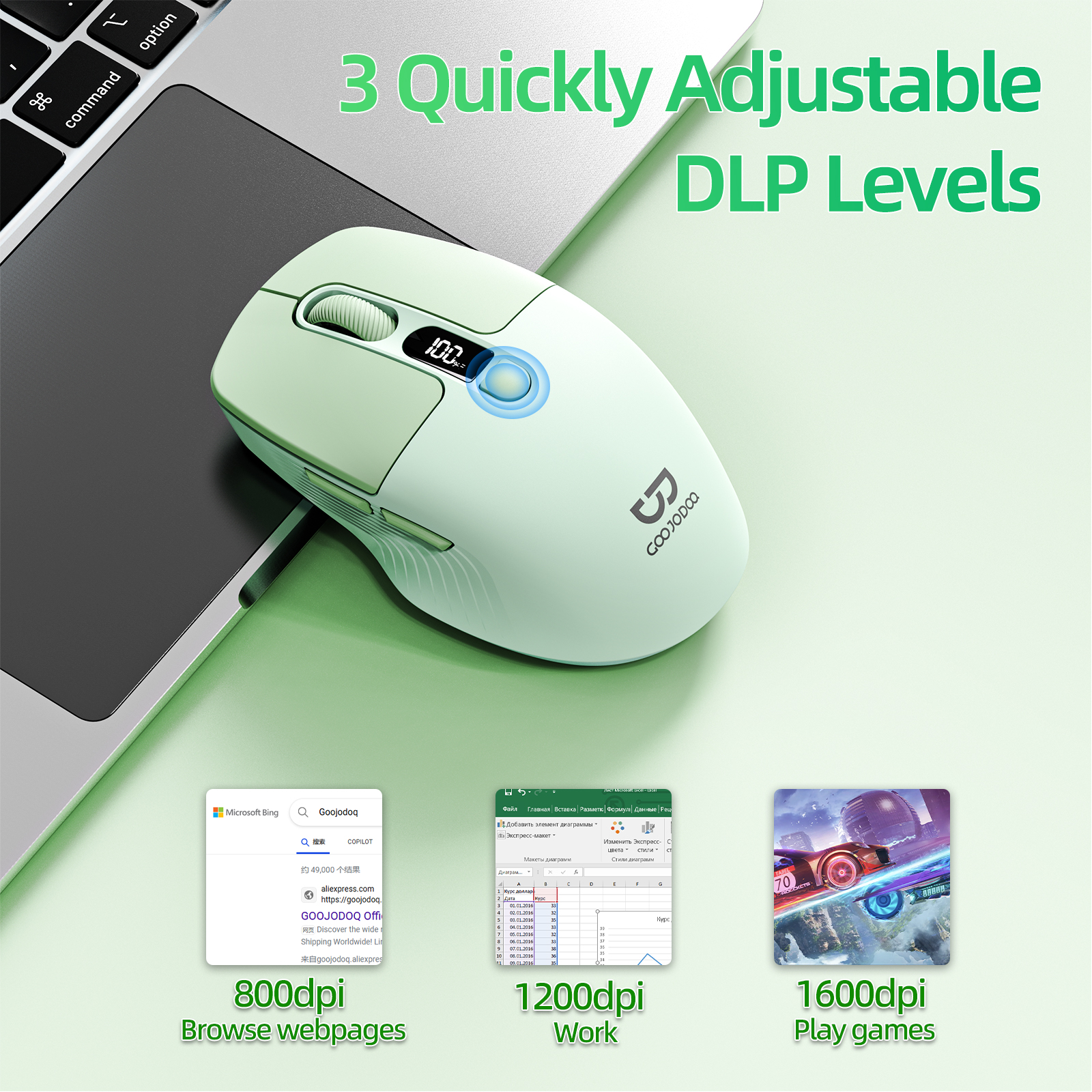 GOOJODOQ Ergonomic Mouse Wireless for laptop Bluetooth Rechargeable ...