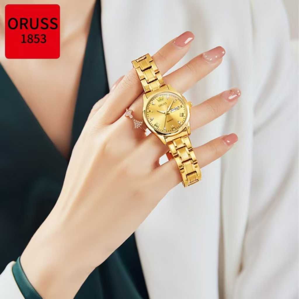 [Gift][With Box]ORUSS Original Women/Men Stainless Steel Dual Calendar ...