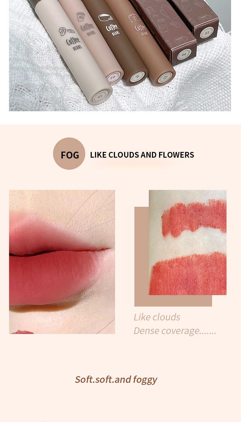4pcs lip glaze set matte lip mud mist velvet long-lasting and not easy ...