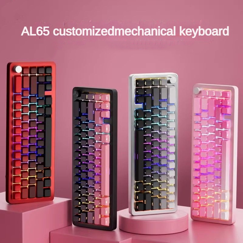 Mathew Tech 3-mode Gradient keycap Mechanical Keyboard AL65 Multiple ...
