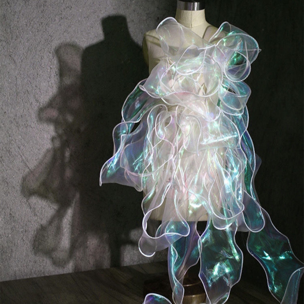 9Yards/Lot Transparent Ruffle Lace Trim Fabric Gradient DIY Patchwork ...