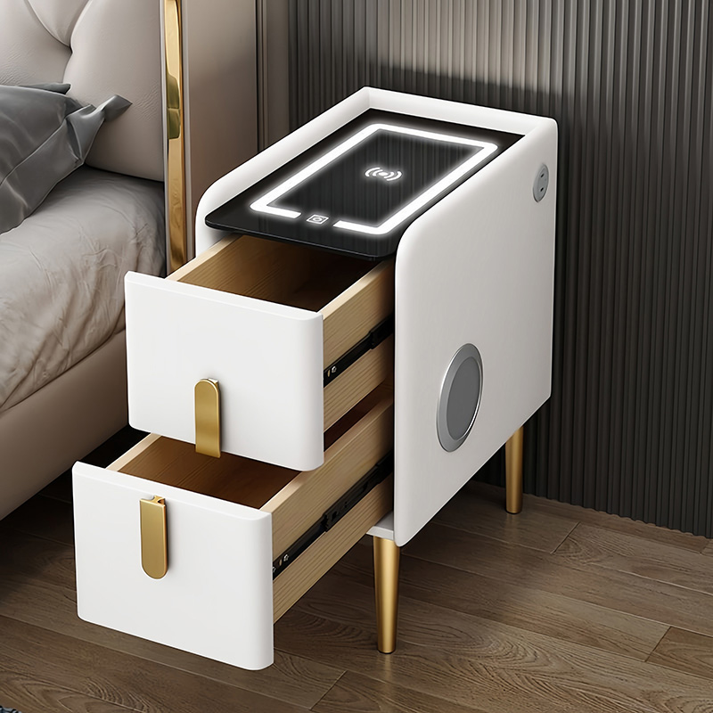 Smart Bedside Table With Drawer Smart Wireless Charge Small Side Table For Bedroom Bed Table ...