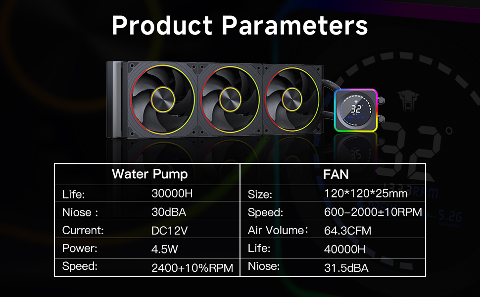 Jungle Leopard AstroBeat Digital CPU Aio Cooler 240mm 360mm 5V 3PIN ...