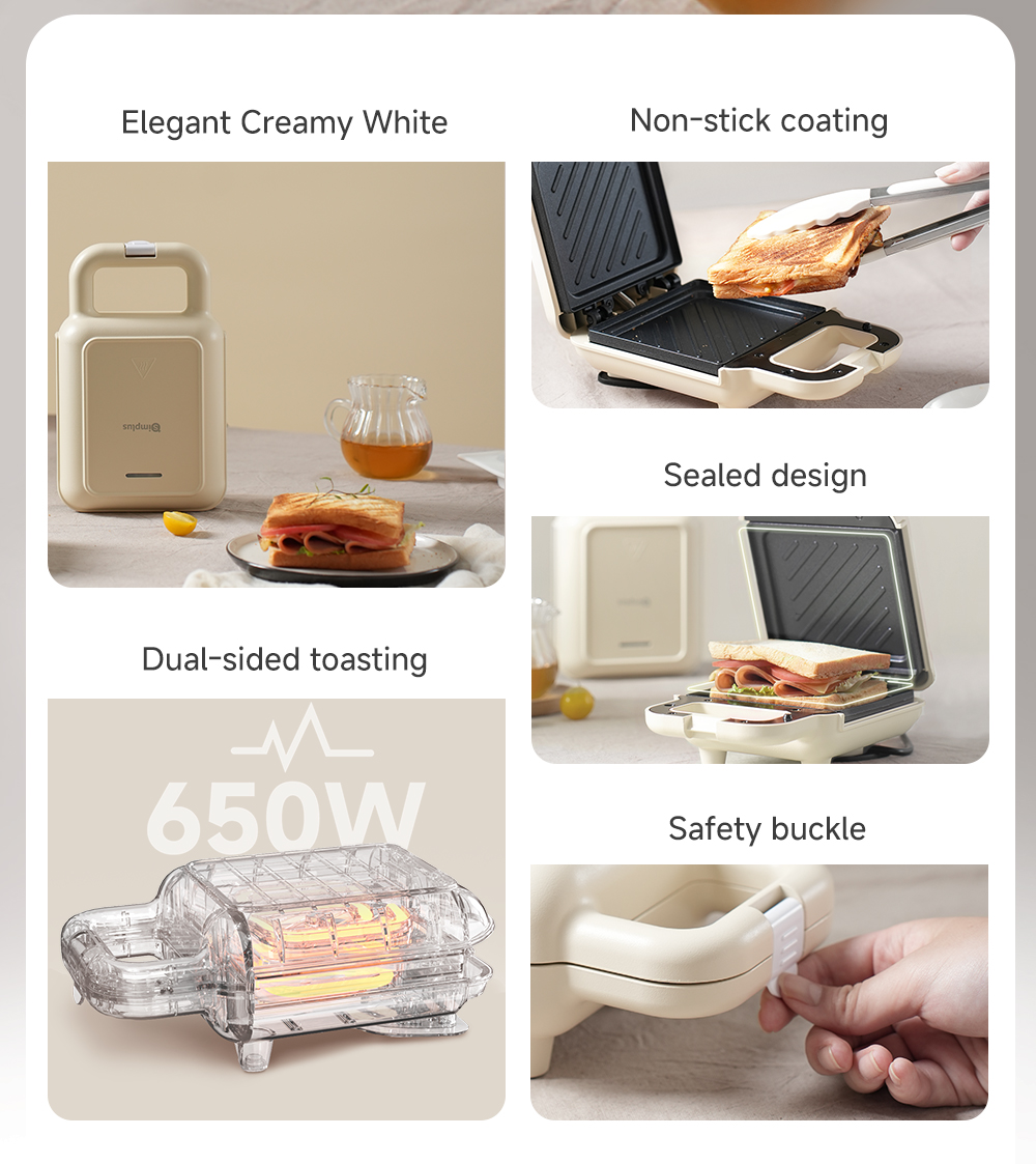 Simplus Sandwich Maker Multifunctional Breakfast Machine Non Stick Dual ...