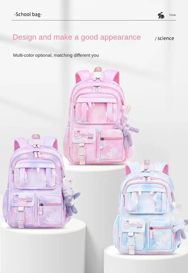 New elementary school student backpack schoolbag Kuromi unicorn junior ...