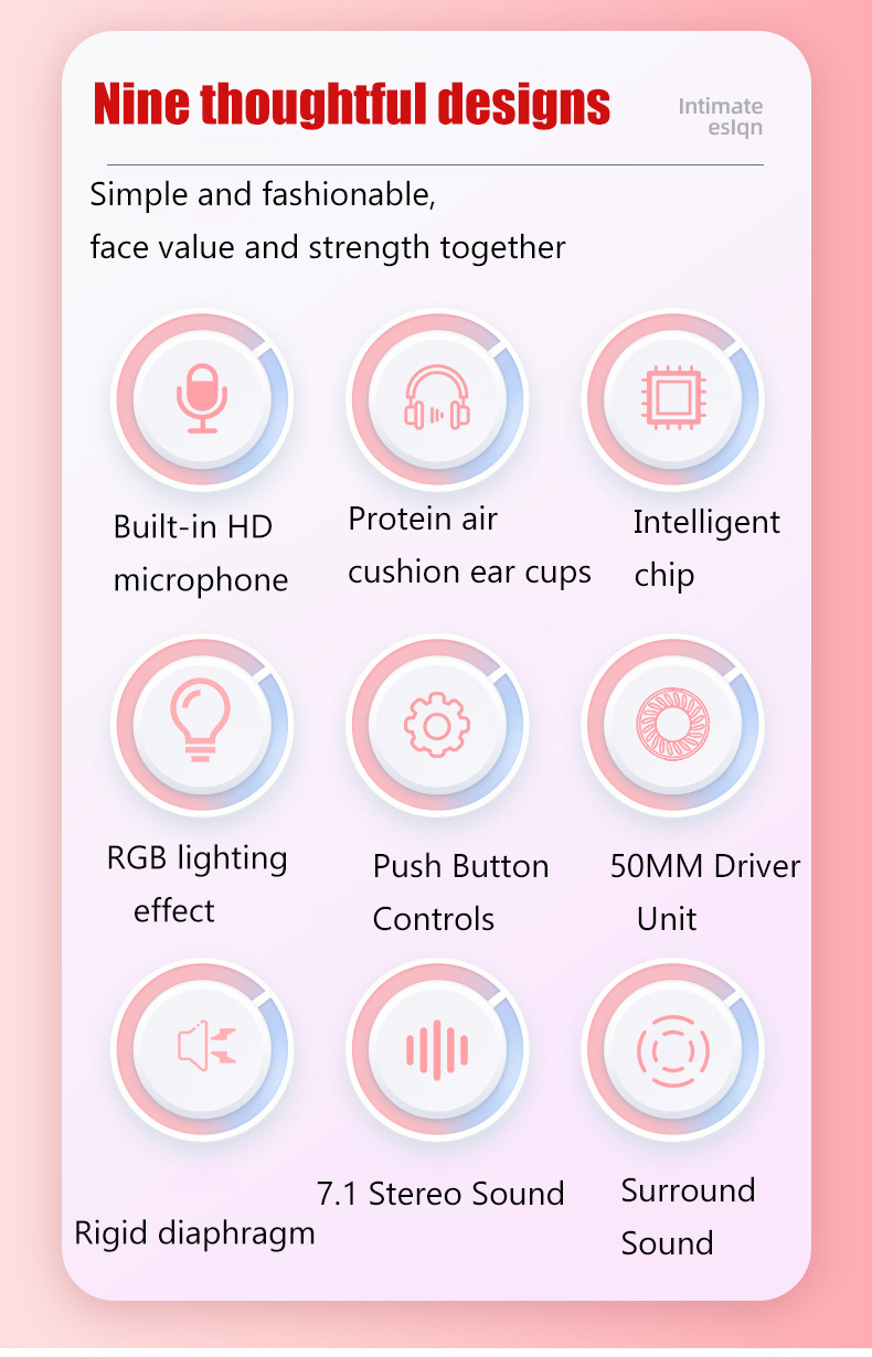 DARK ALIEN E600 gaming headset surround sound noise reduction headset ...