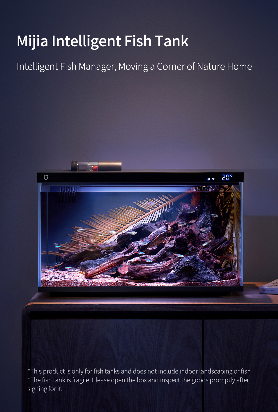 Mijia Smart Fish Tank With Lighting Timed Feeding Small Landscaping ...