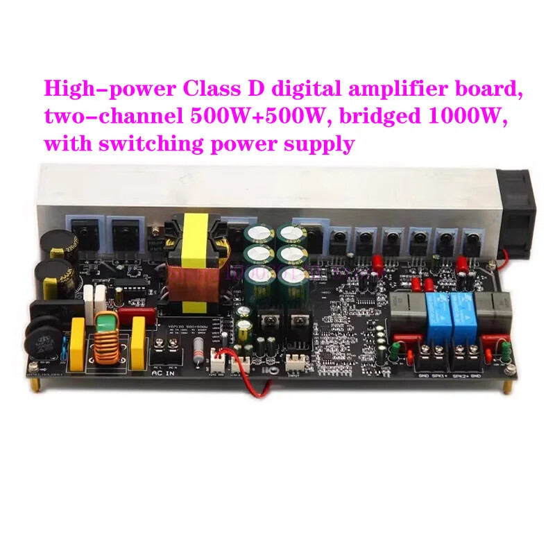 New High-power Class D digital amplifier board YD1000W, two-channel 500W+500W, bridged 1000W ...