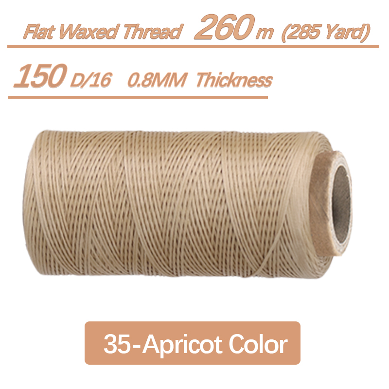 260M per Spool Flat Waxed Thread 0.8mm Heavy Duty Leather Sewing Wax ...
