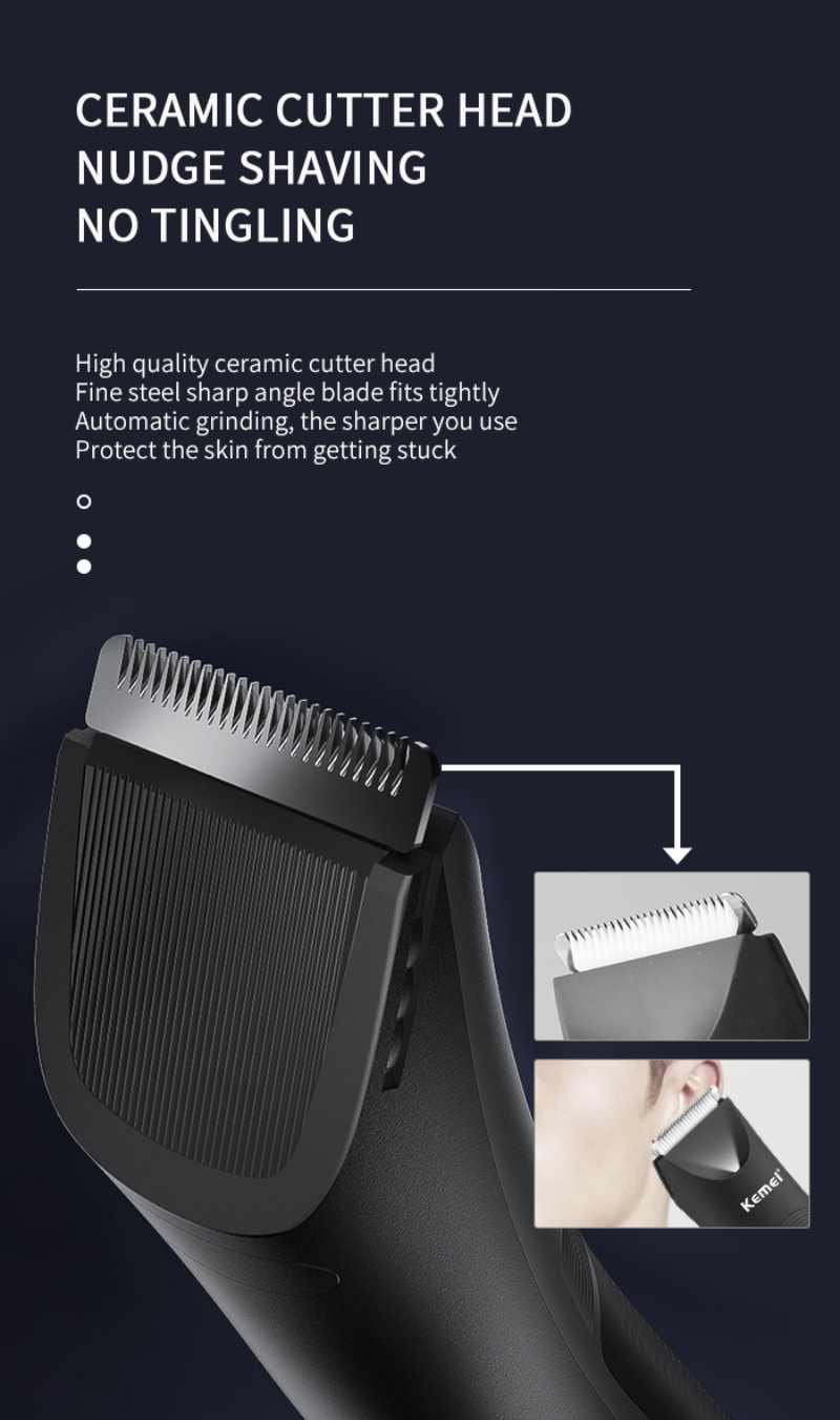 Kemei KM-1838 Multi-functional Full Body Washable Hair Removal Machine Rechargeable Electric ...