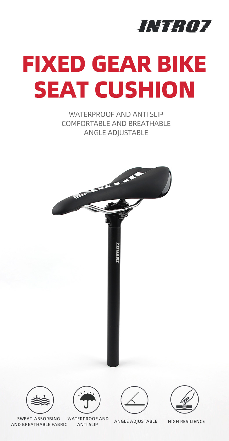 INTRO7 Fixied Gear Bike Saddle and Seat Post 27.2*350mm 31.6*350mm ...