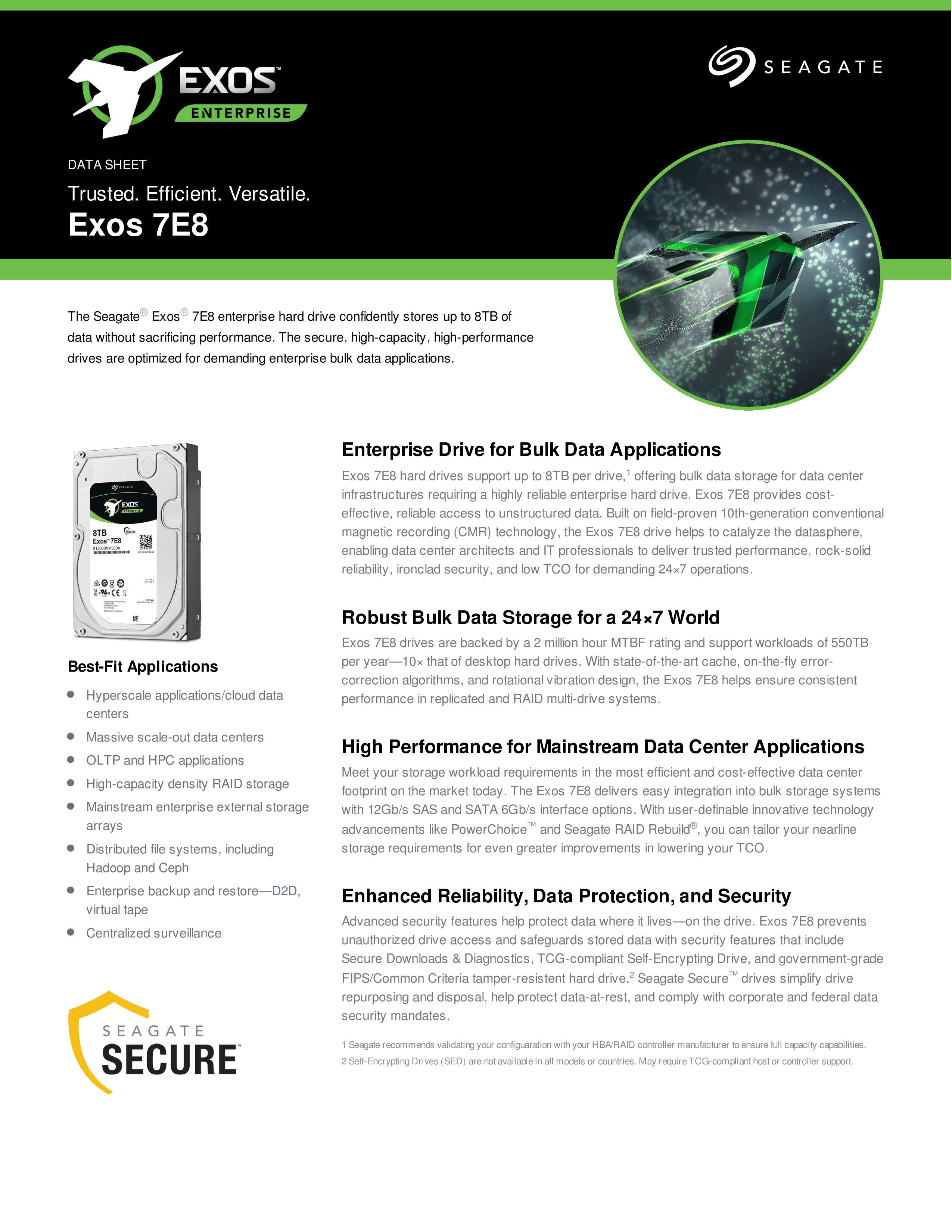 SEAGATE EXOS 7E8 1TB 2TB 4TB 6TB 8TB ENTERPRISE 3.5 HDD 512E/512N ...