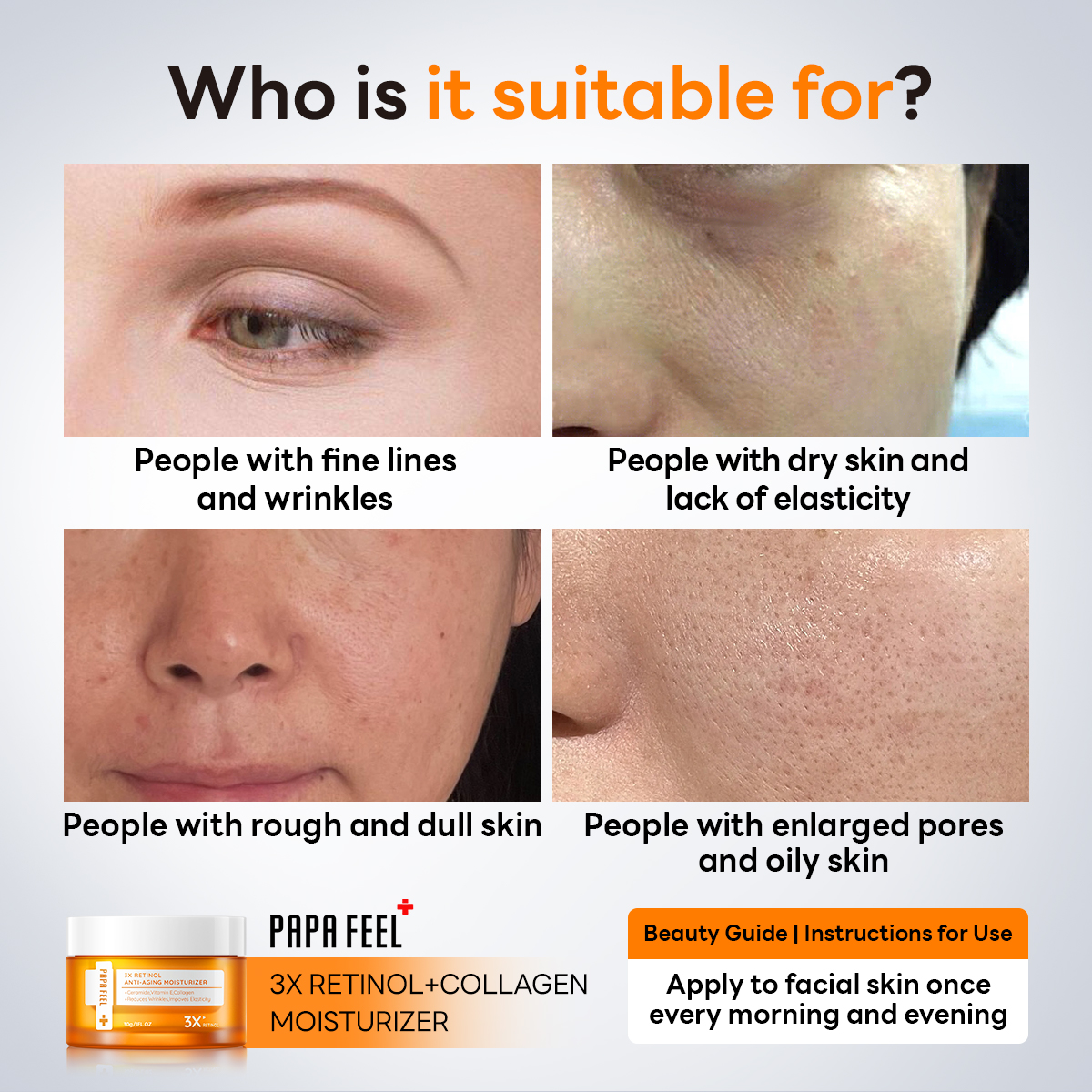 PAPA FEEL【Morning C Night A Set】Barrier Repair Moisturizer 30g ...