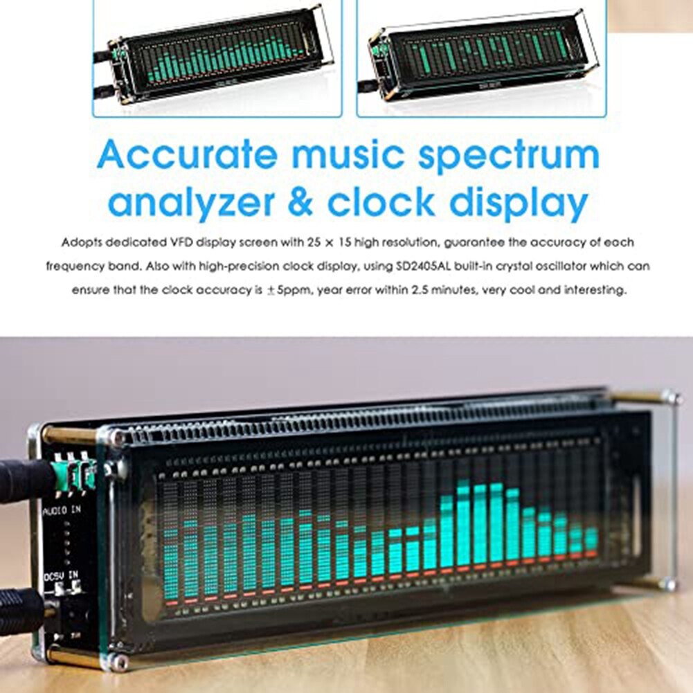 New VFD2515 Audio Spectrum Analyzer VFD Sound Level Meter VU Meter ...
