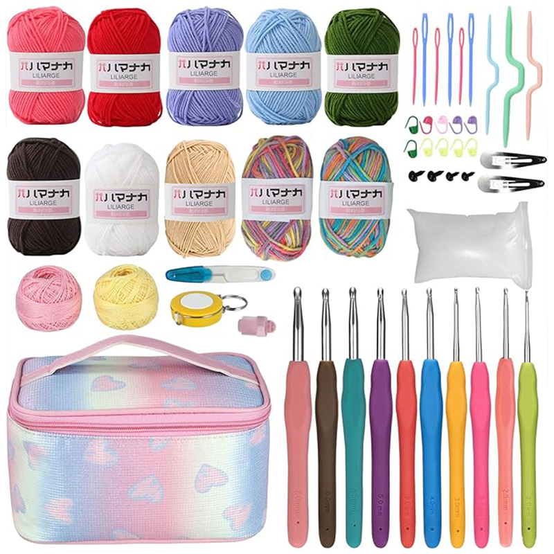 【2024 New】Beginner Crochet Kit For Adults Knitting Starter Kit Adults ...
