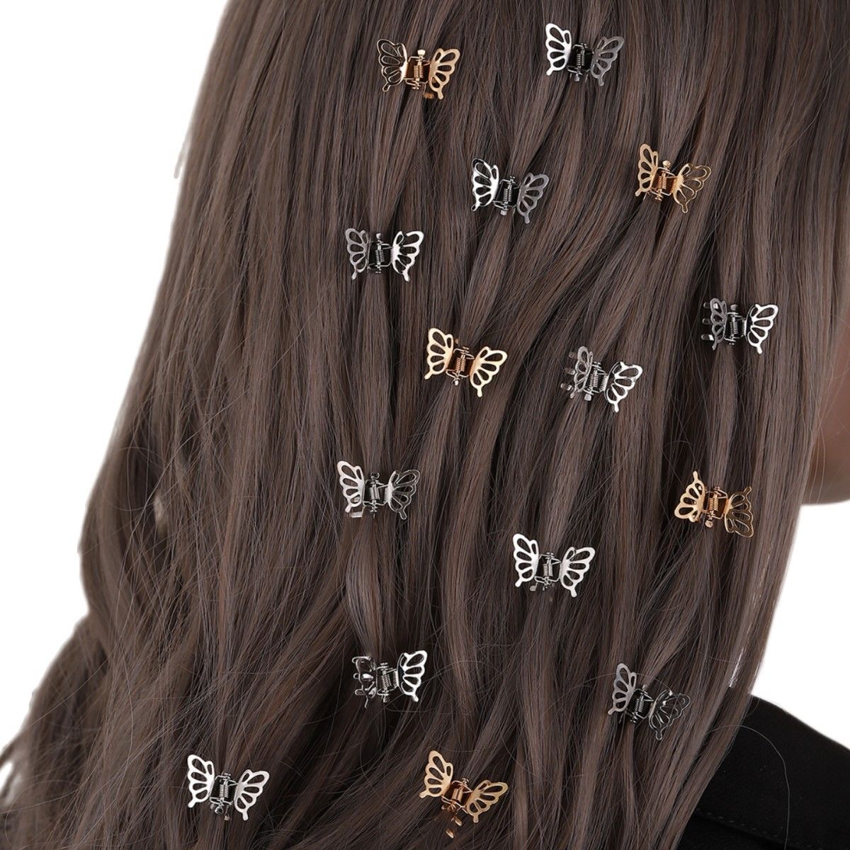 10pcs/butterfly Metal Grab Clip Does Not Hurt Hair Broken Hair Clip ...