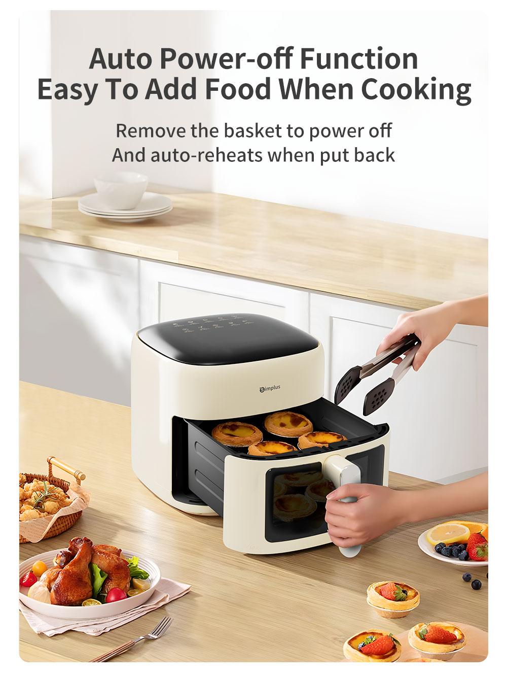 Simplus Air Fryer 6.5L Visible Oil-free Touch Screen Large Capacity ...