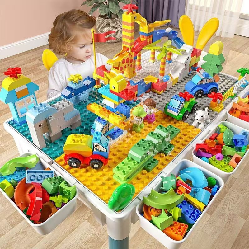 220pcs Building Blocks Table and Chair Set Study and Play Set Table ...