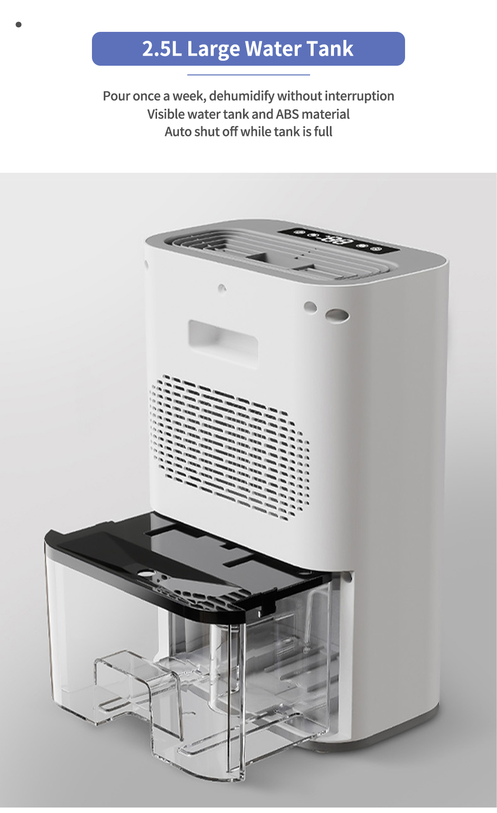 Simplus Air Dehumidifier Auto-Shutoff Low Noise Home Bedroom Moisture Absorber Indoor Drying ...