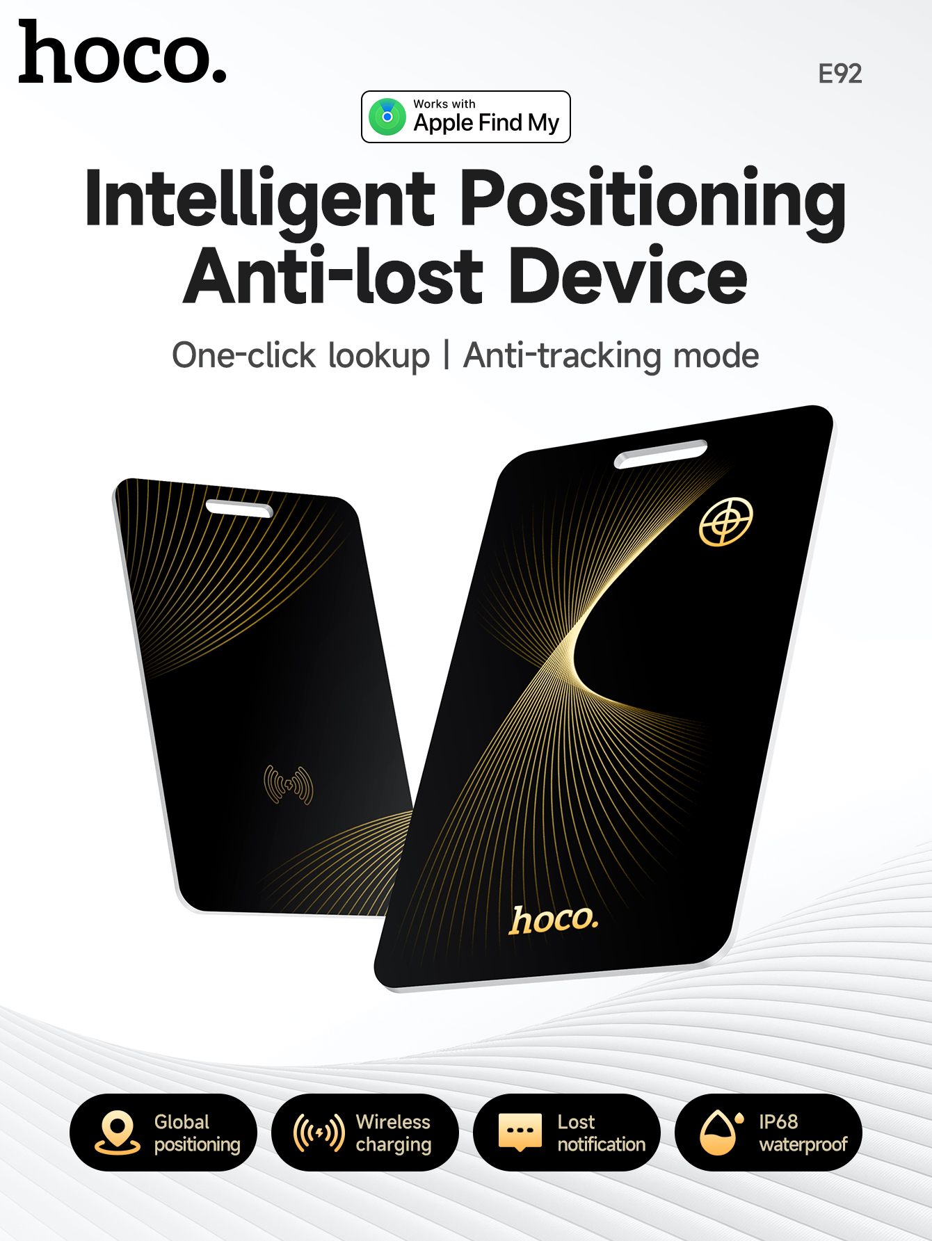 [in stock] HOCO 100% Original E92 Card Type Wireless Smart Positioning ...