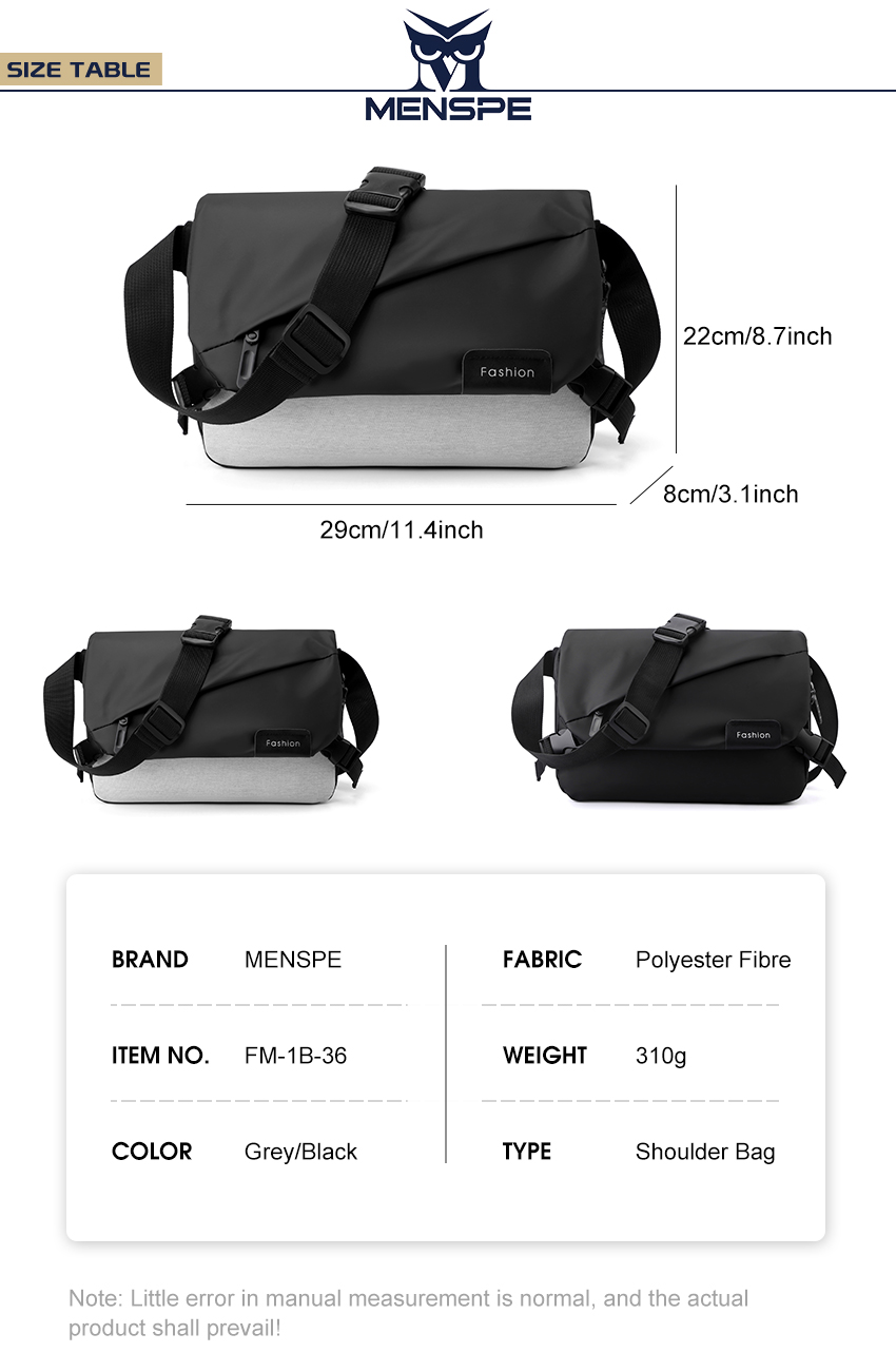 MENSPE Men Bags Fashion Shoulder Bag Cross Body Bag Leisure Messenger ...