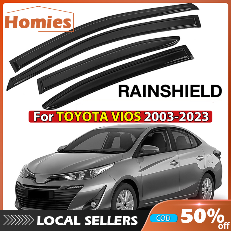 4Pcs Rain Visor For Toyota Vios 2003-2023 Door Visor Rain Guard Window ...